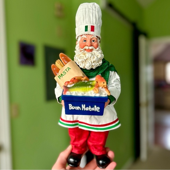 Holiday | Vintage Italian Festive Merry Christmas Santa Chef 3d ...